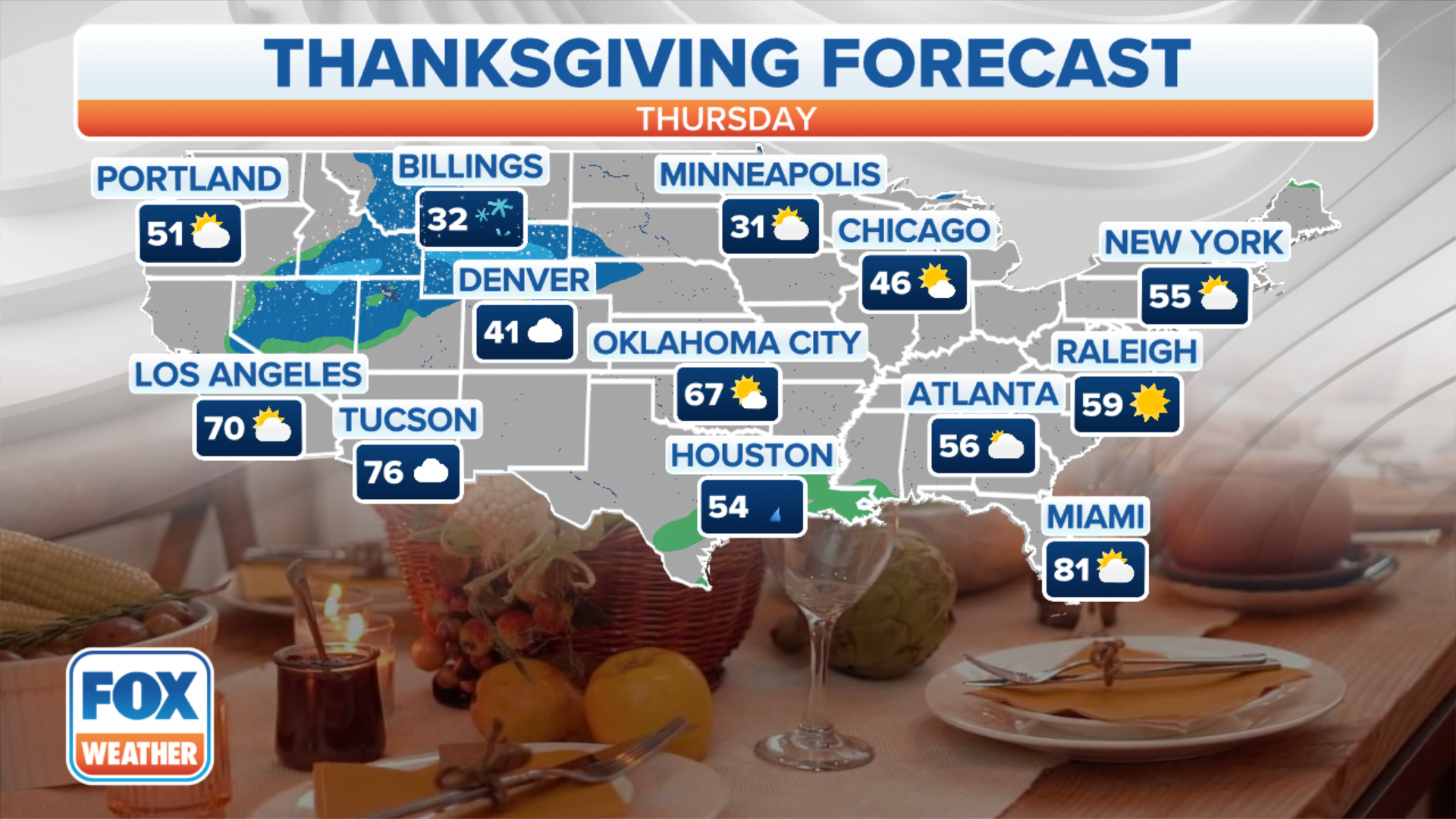 Thanksgiving forecast map tracker: What to expect for the holiday | Fox Weather